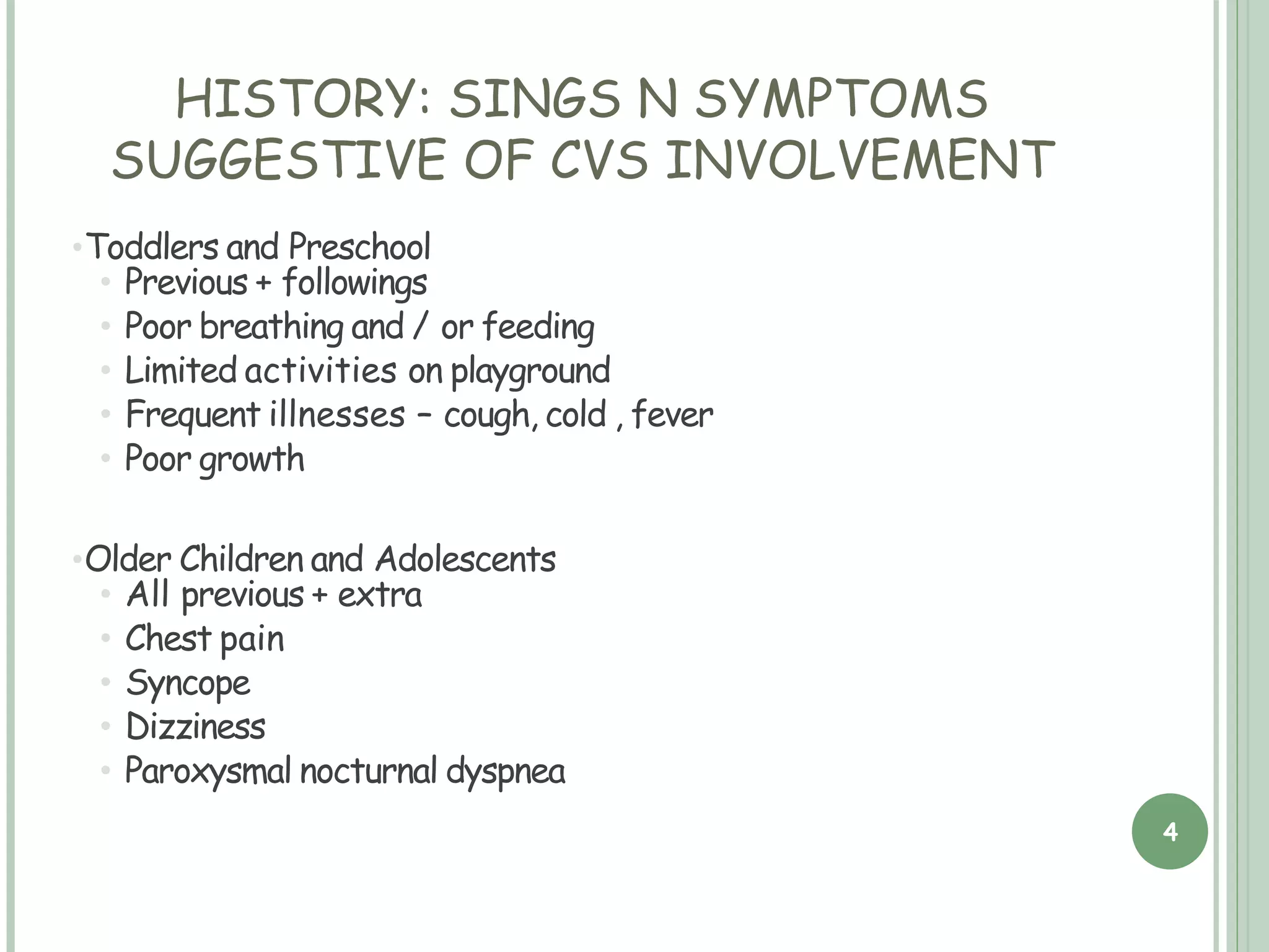 Examination of Cardio Vascular System (CVS): Pediatrics+ APPROACH TO A ...