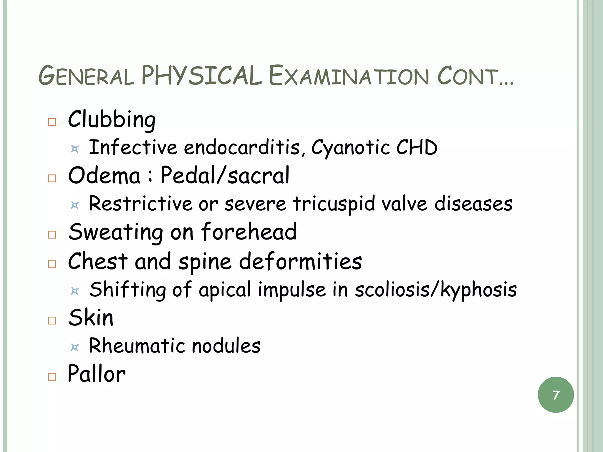 Examination of Cardio Vascular System (CVS): Pediatrics+ APPROACH TO A ...