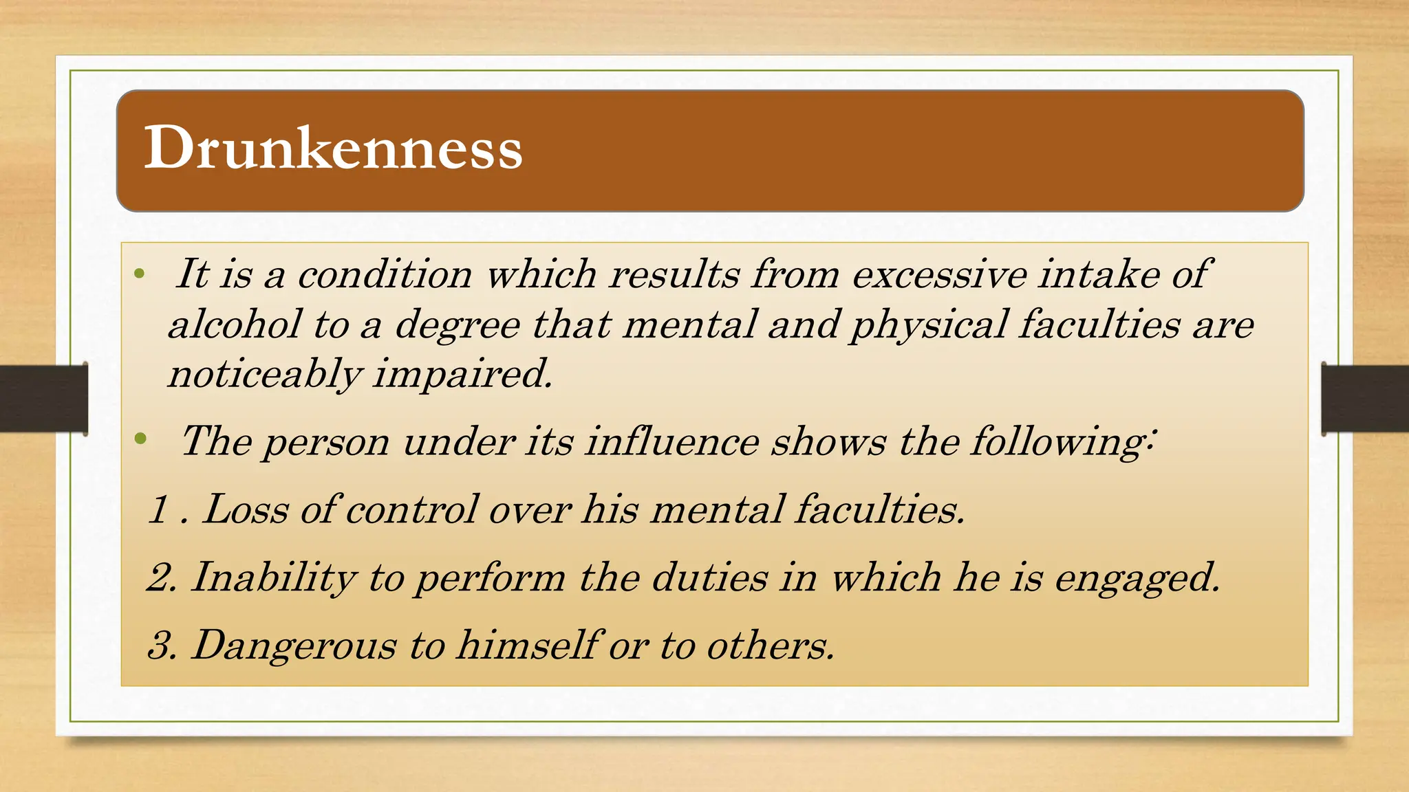Examination of case of Drunkenness ( Forensic Medicine) | PPTX