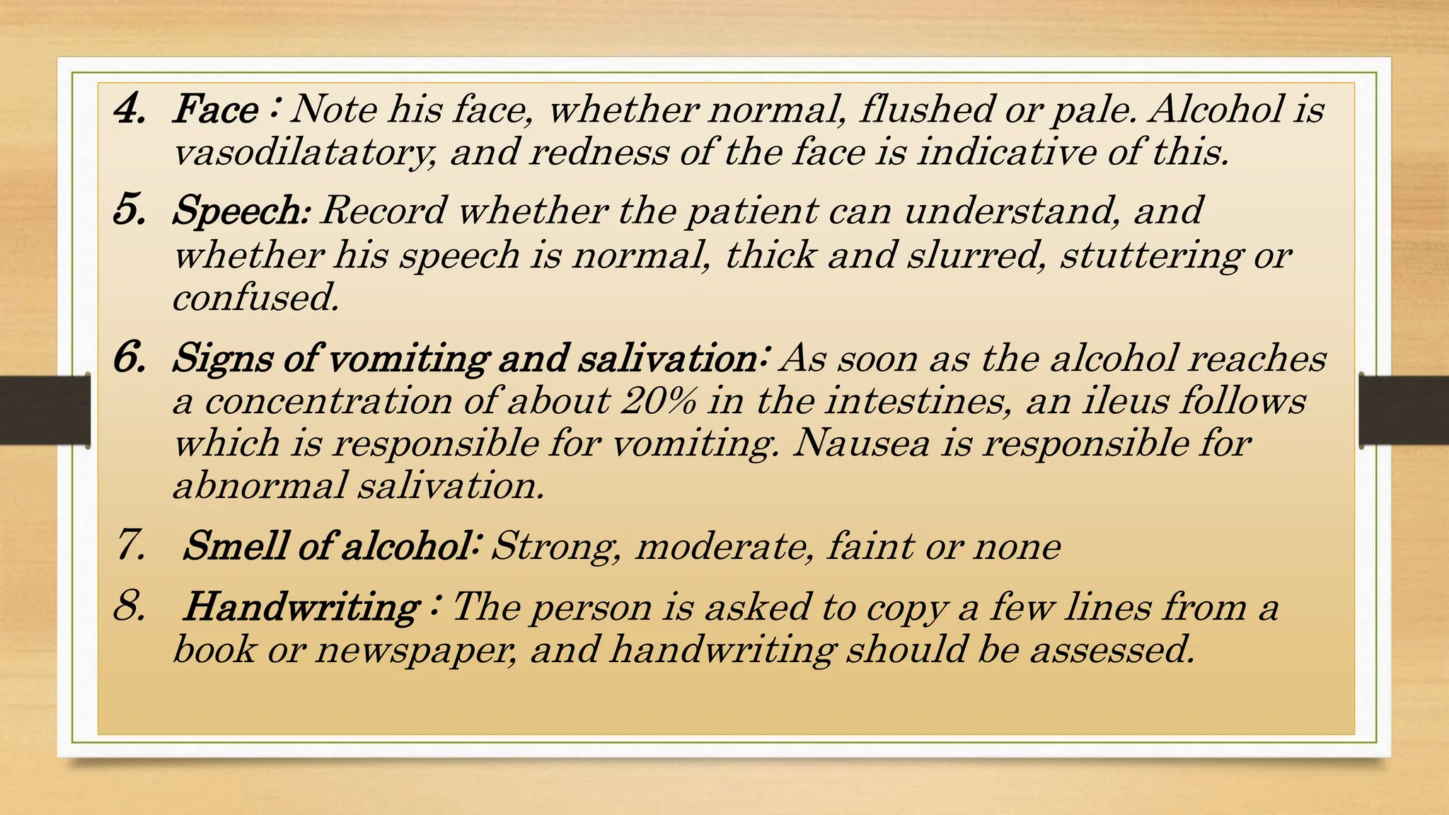 Examination of case of Drunkenness ( Forensic Medicine) | PPTX