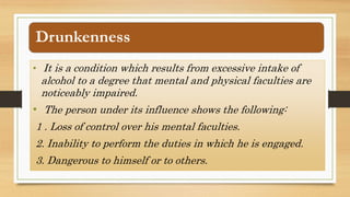 Examination of case of Drunkenness ( Forensic Medicine) | PPTX