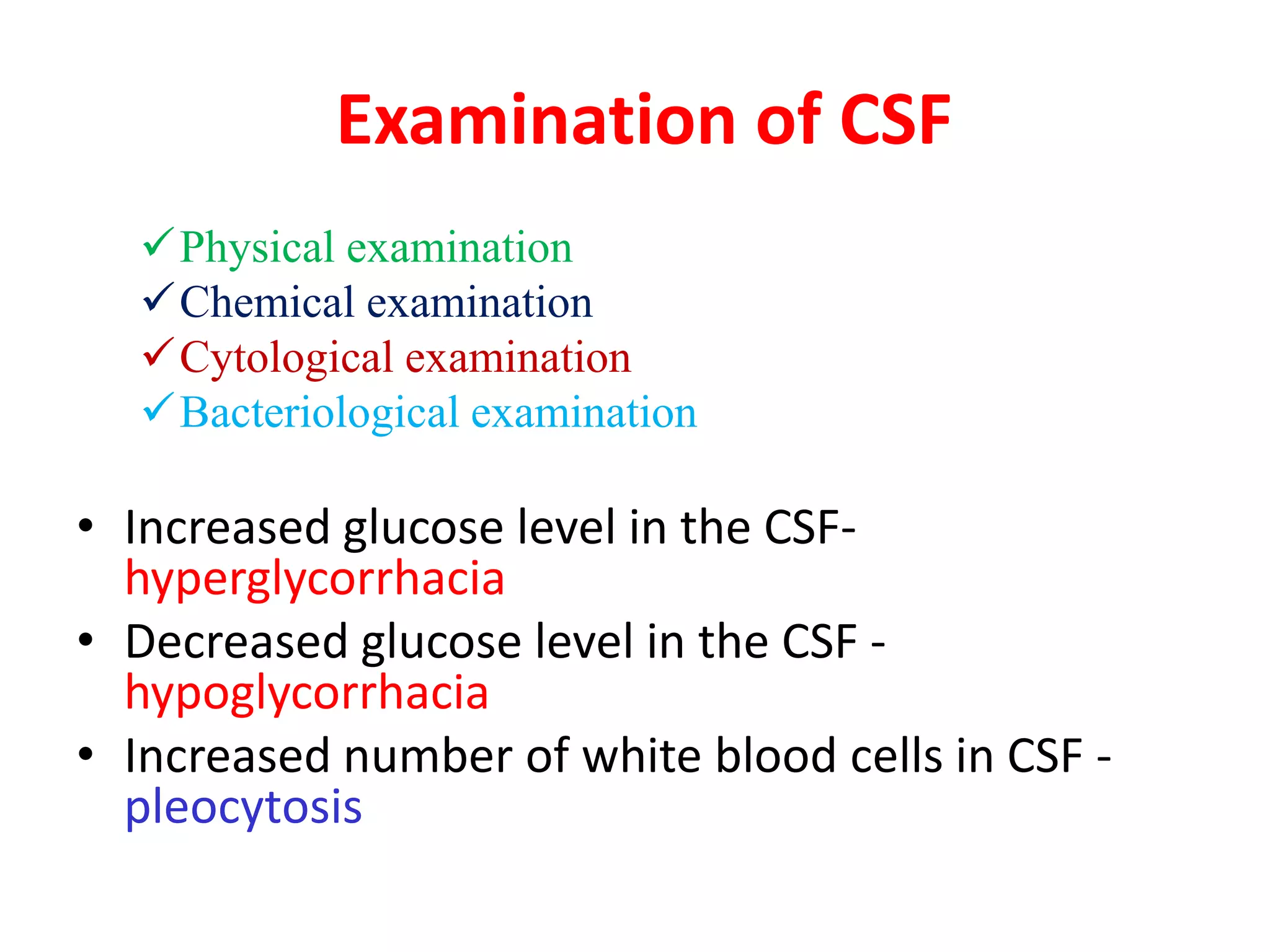 Examination of cerebrospinal fluid presentation mode | PPSX
