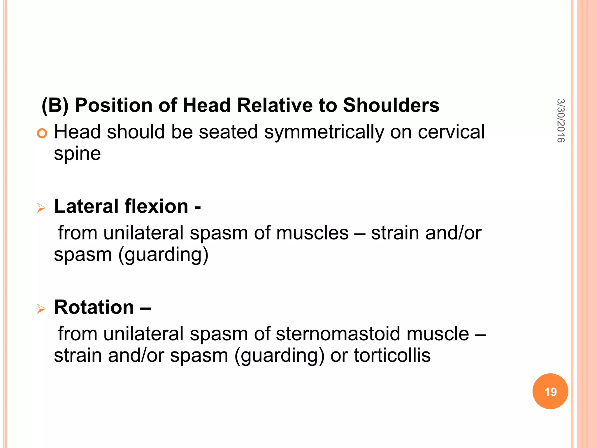 Examination of cervical disorder | PPTX