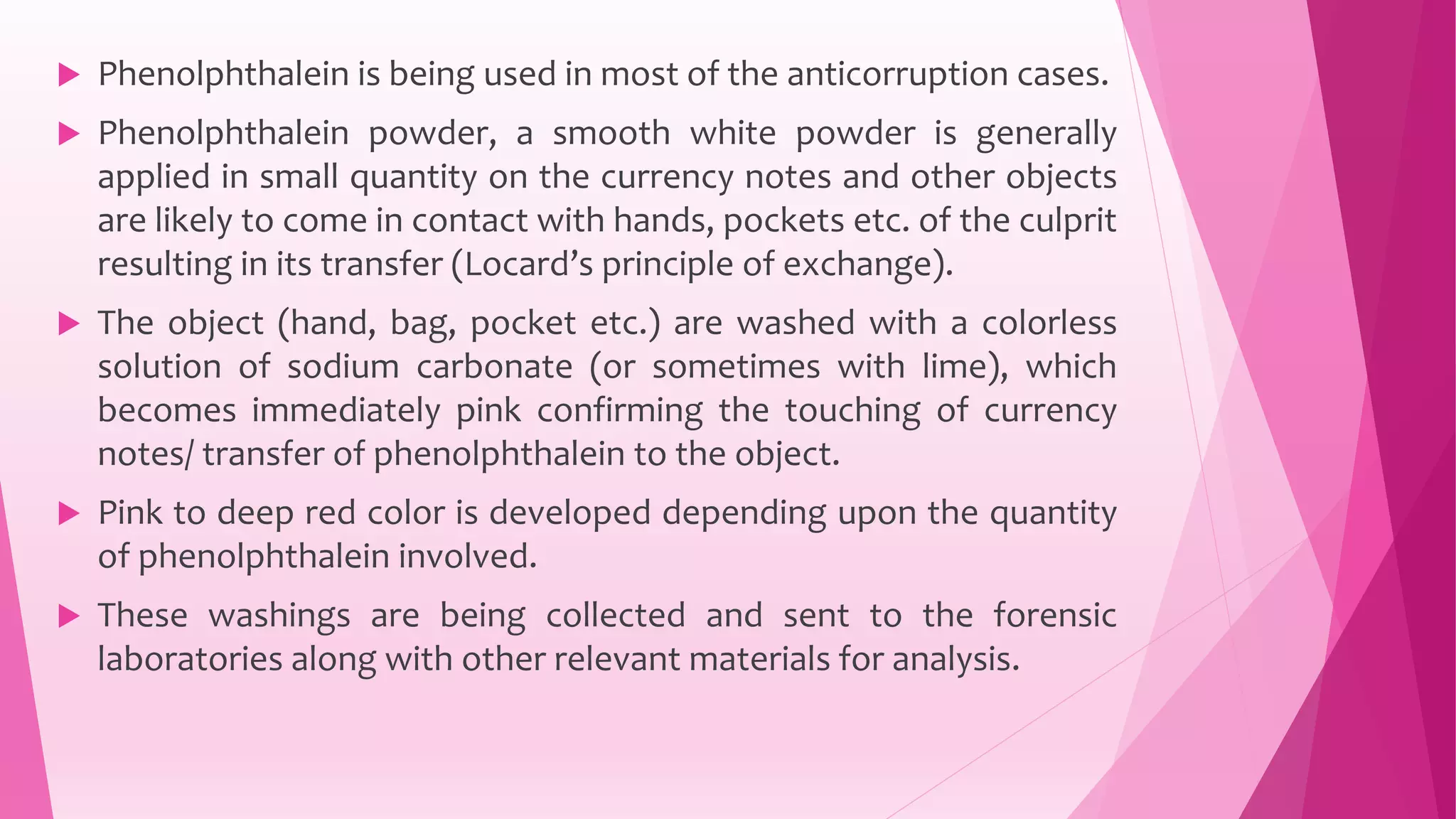 Examination of chemicals in trap cases | PPTX