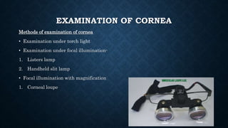 Examination of cornea | PPTX