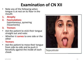 Examination of Cranial Nerves.pptx Anatomy | PPTX