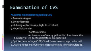 Examination of cvs | PPTX