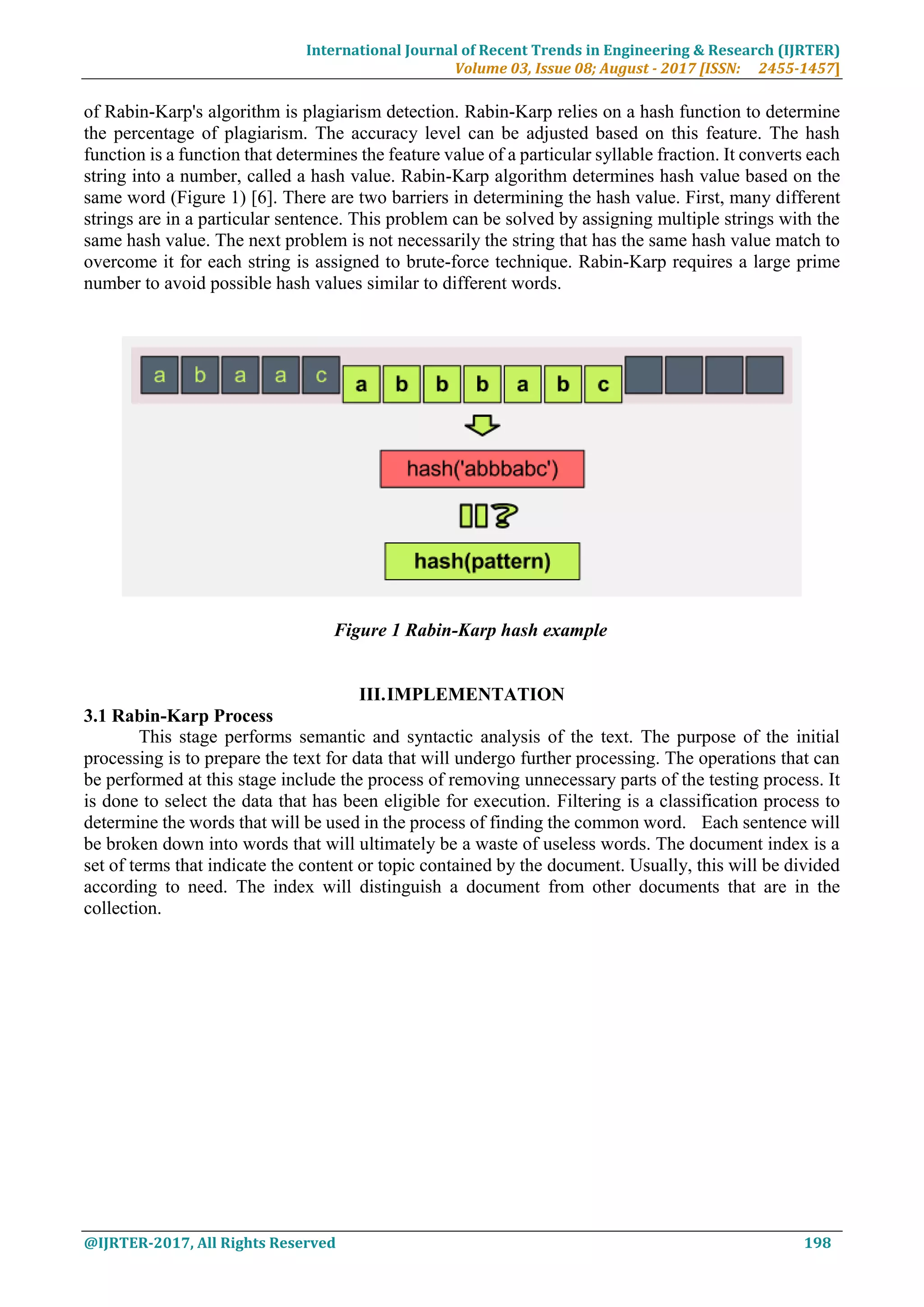 Examination of Document Similarity Using Rabin-Karp Algorithm | PDF