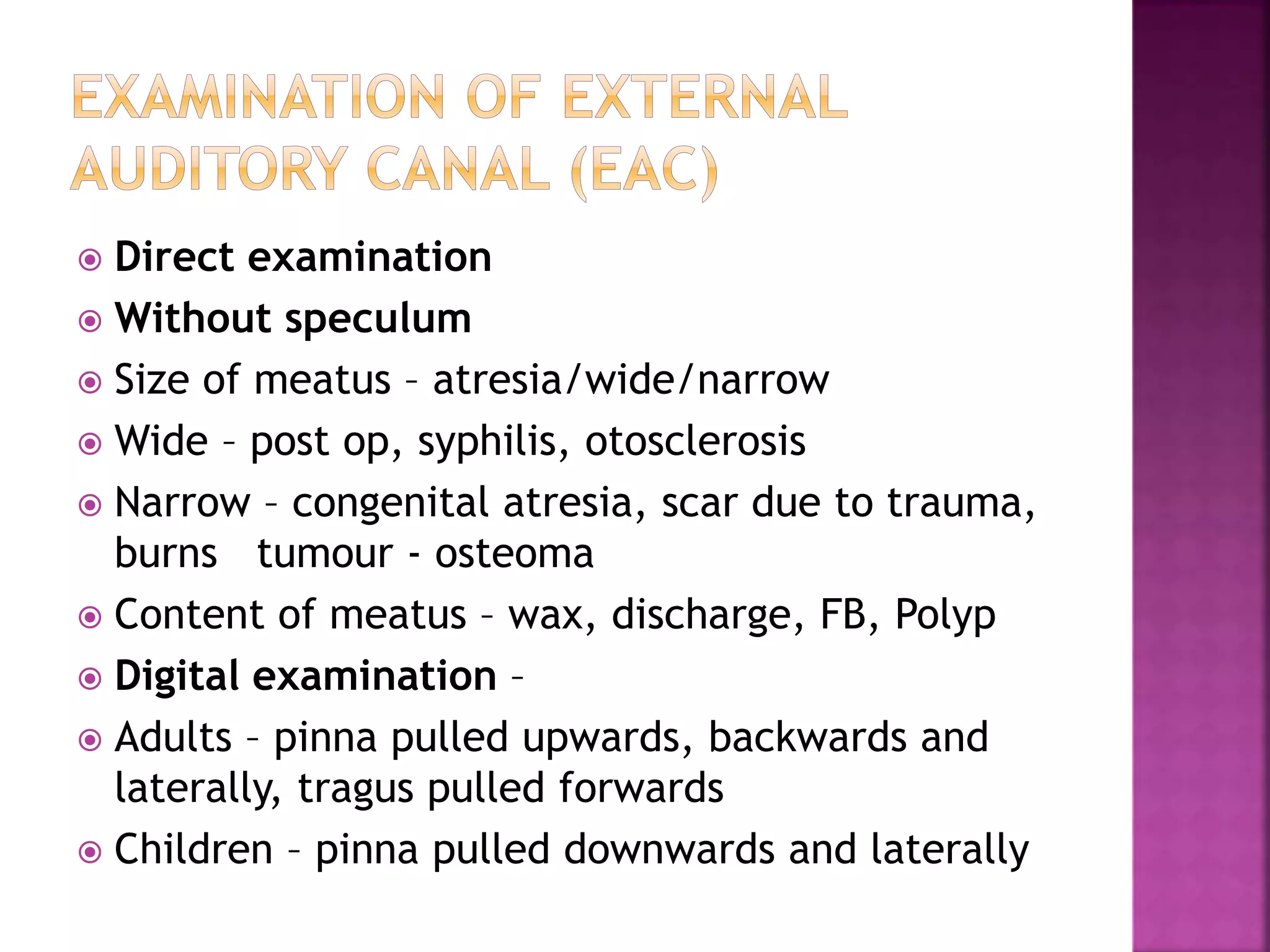 Examination of ear | PPTX