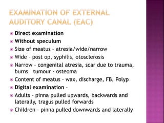 Examination of ear | PPTX