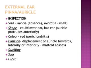 Examination of ear