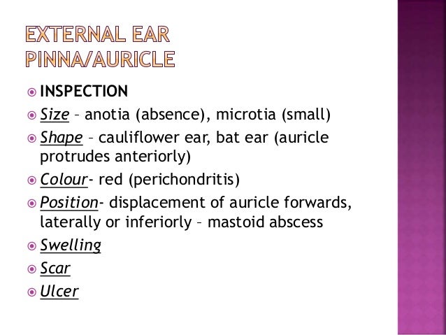 Examination of ear