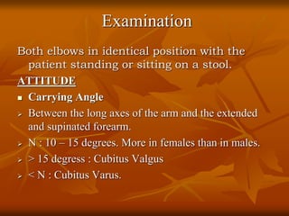 Examination of elbow | PPT