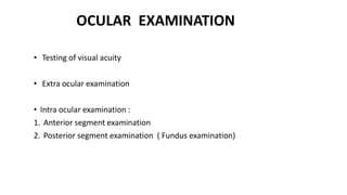 Examination of eye | PPTX