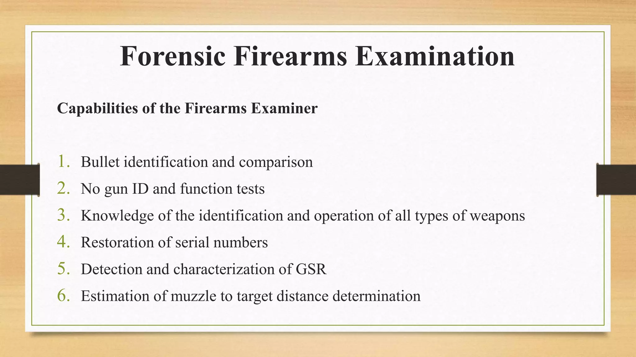 Examination of Firearm through Cartridge Case and bullet.pptx