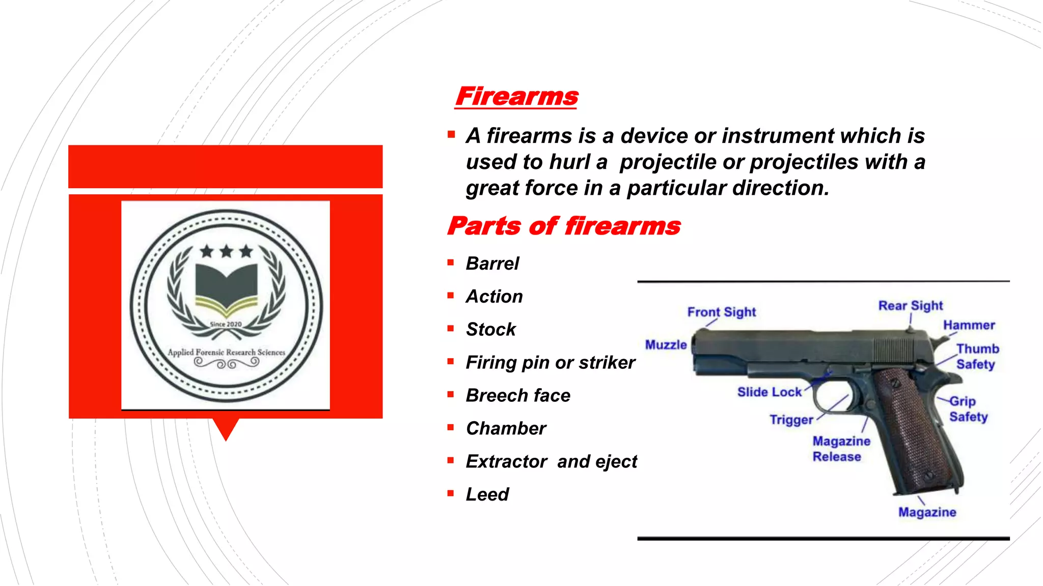 Examination of forensic ballistics evidence | PPTX