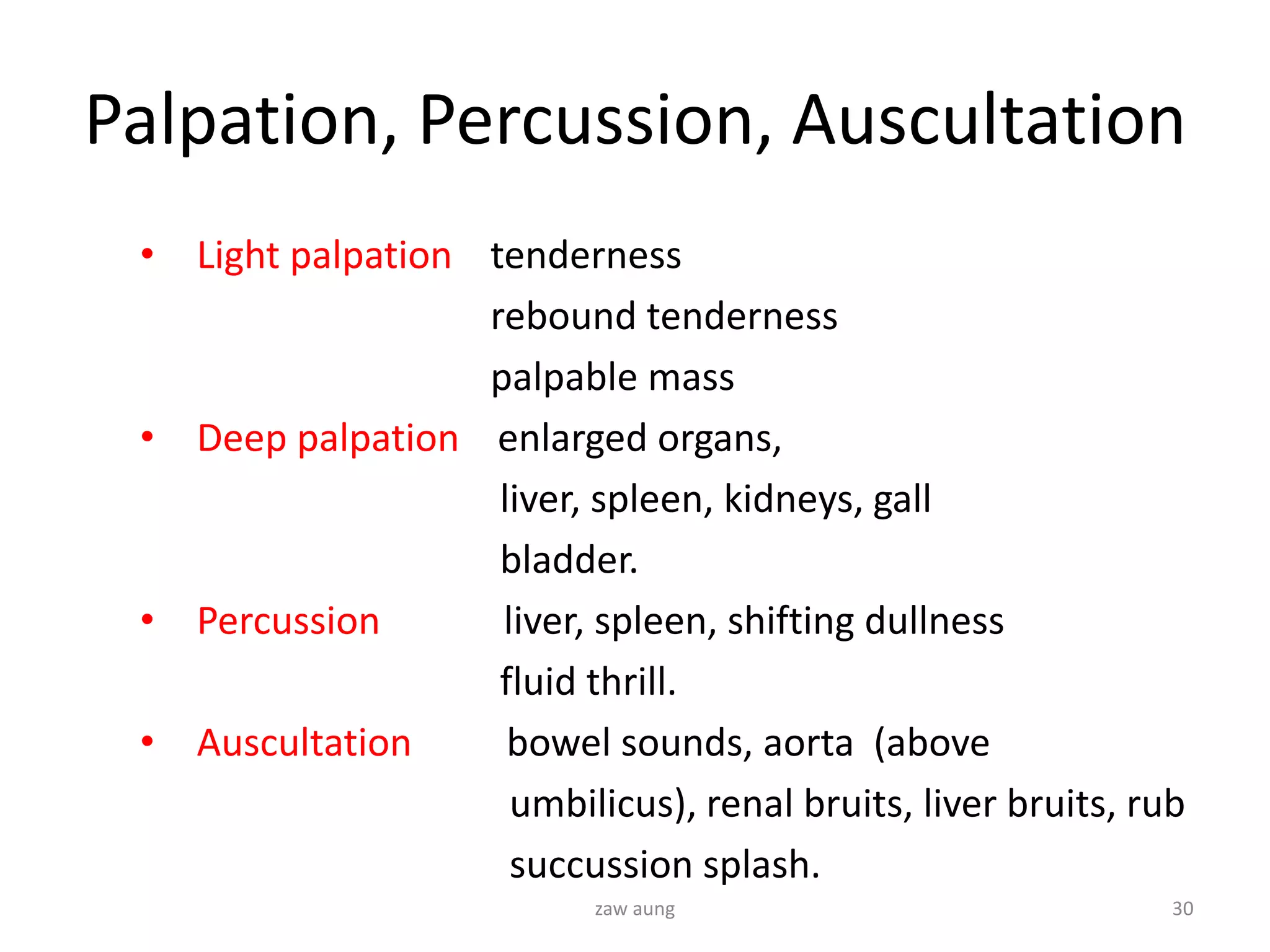 Examination of gastrointestinal system by HX | PPTX