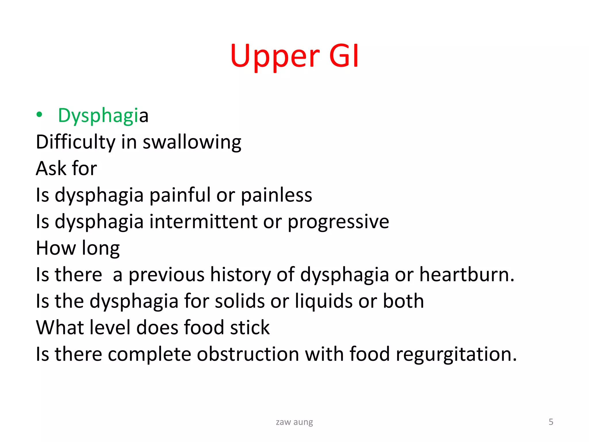Examination of gastrointestinal system by HX | PPTX
