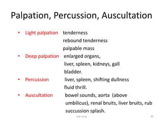Examination of gastrointestinal system by HX | PPTX