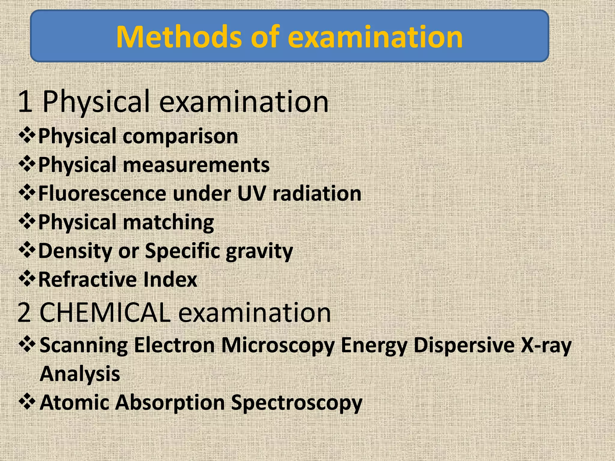 Examination of glass | PPTX