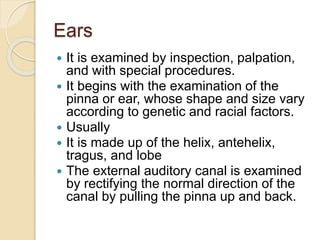 Examination of head and neck.pptx medical | PPTX