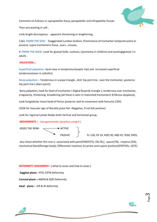 Examination of hip joint | PDF