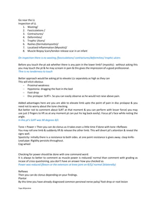 Examination of lower limb in neurology-Short case approach for Final ...