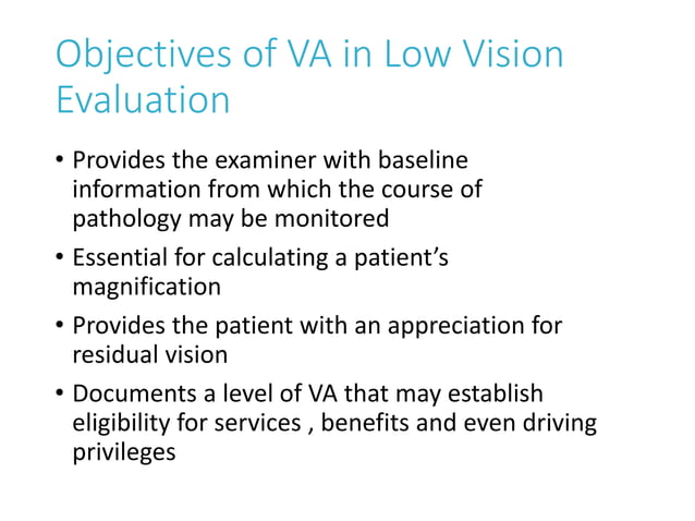 Examination of low vision patient | PPTX | Eye and Vision Conditions ...