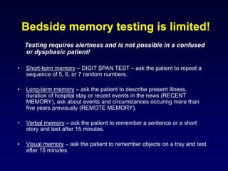 Examination of mental functions by Dr. Pandian M. | PPT