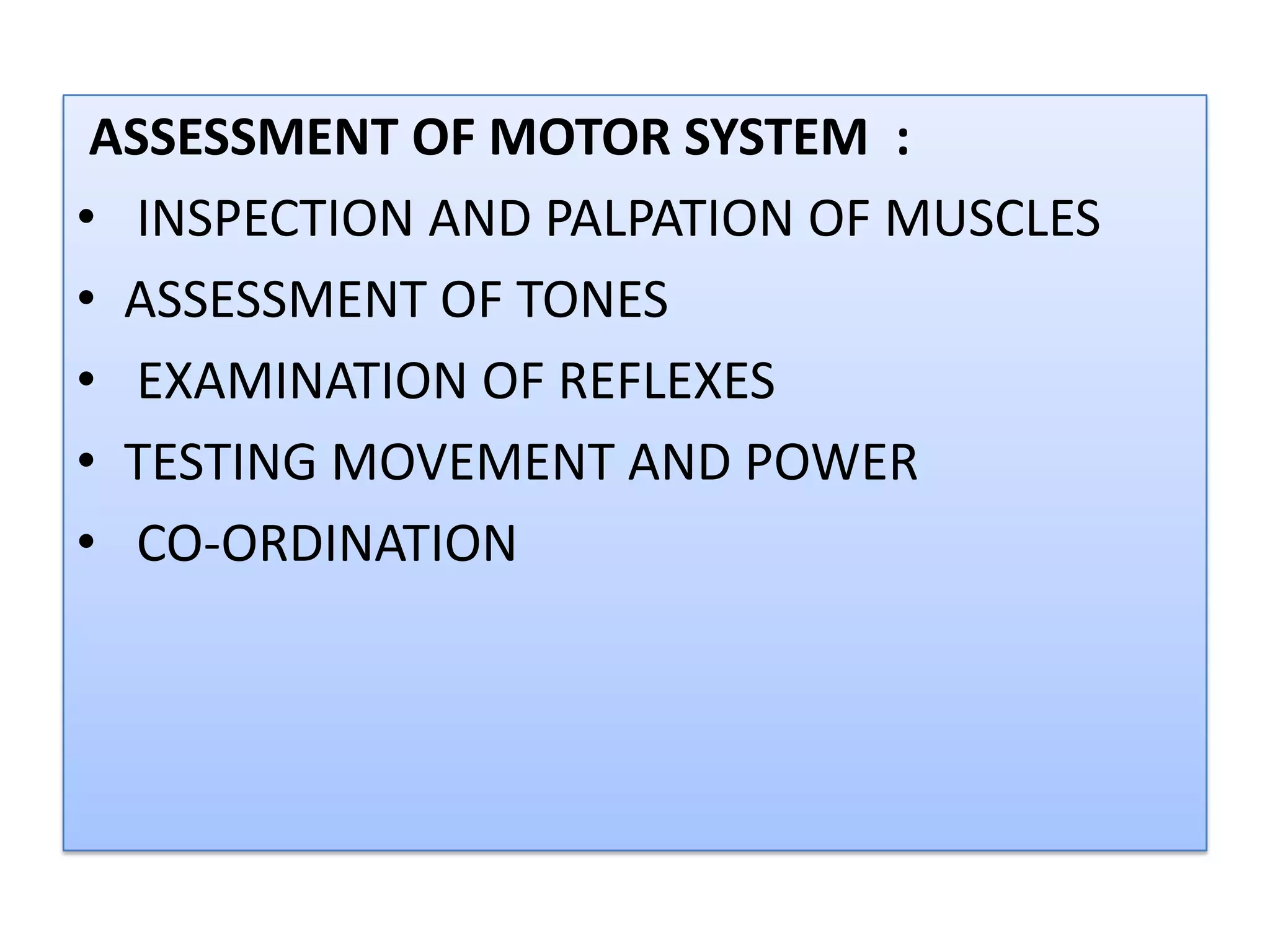 Examination of motor system | PPTX