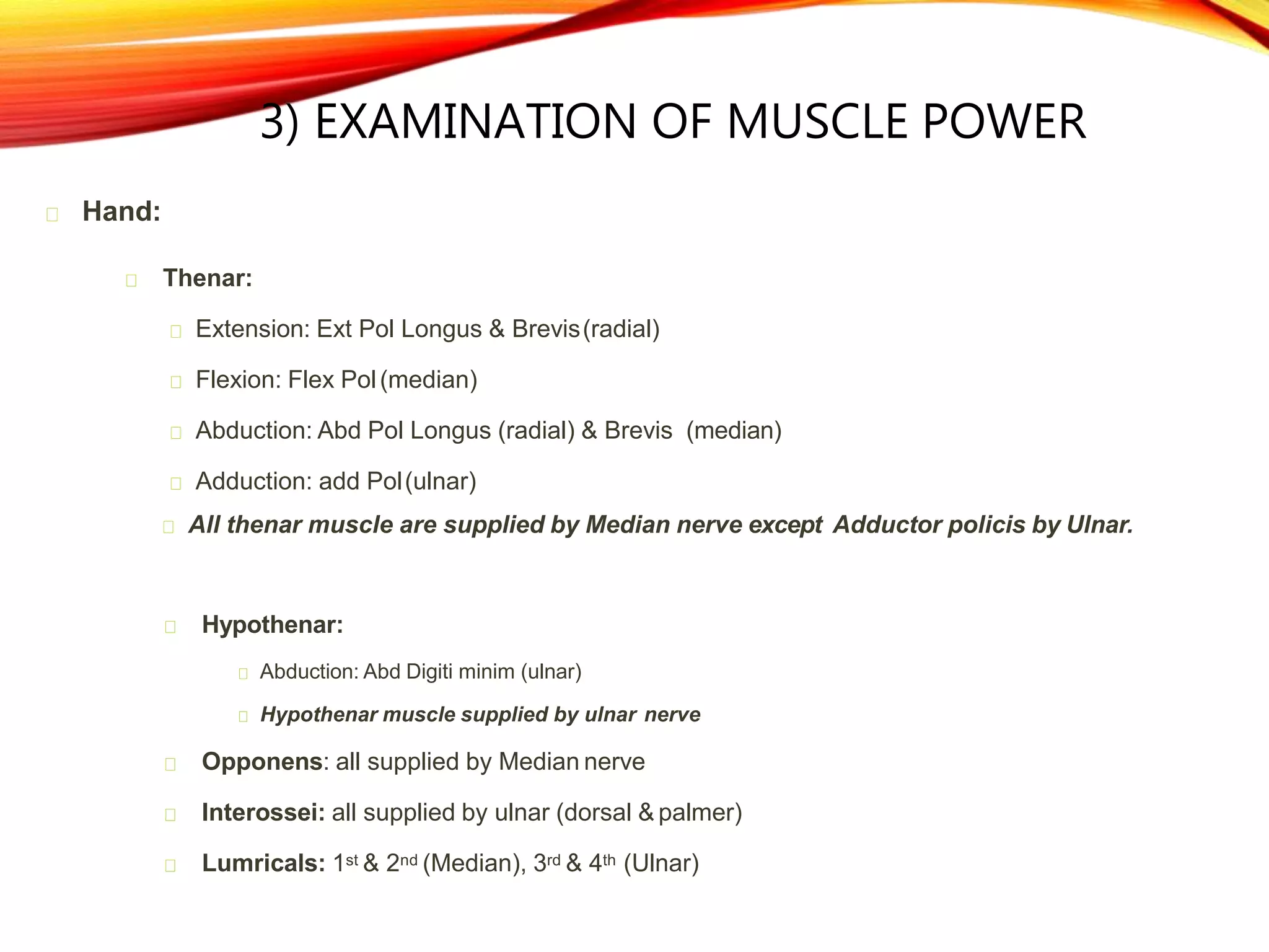 Examination of motor system | PPTX