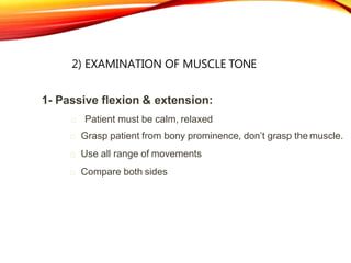 Examination of motor system | PPTX