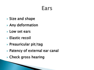 Examination of neonate | PPTX