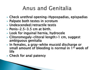 Examination of neonate | PPTX