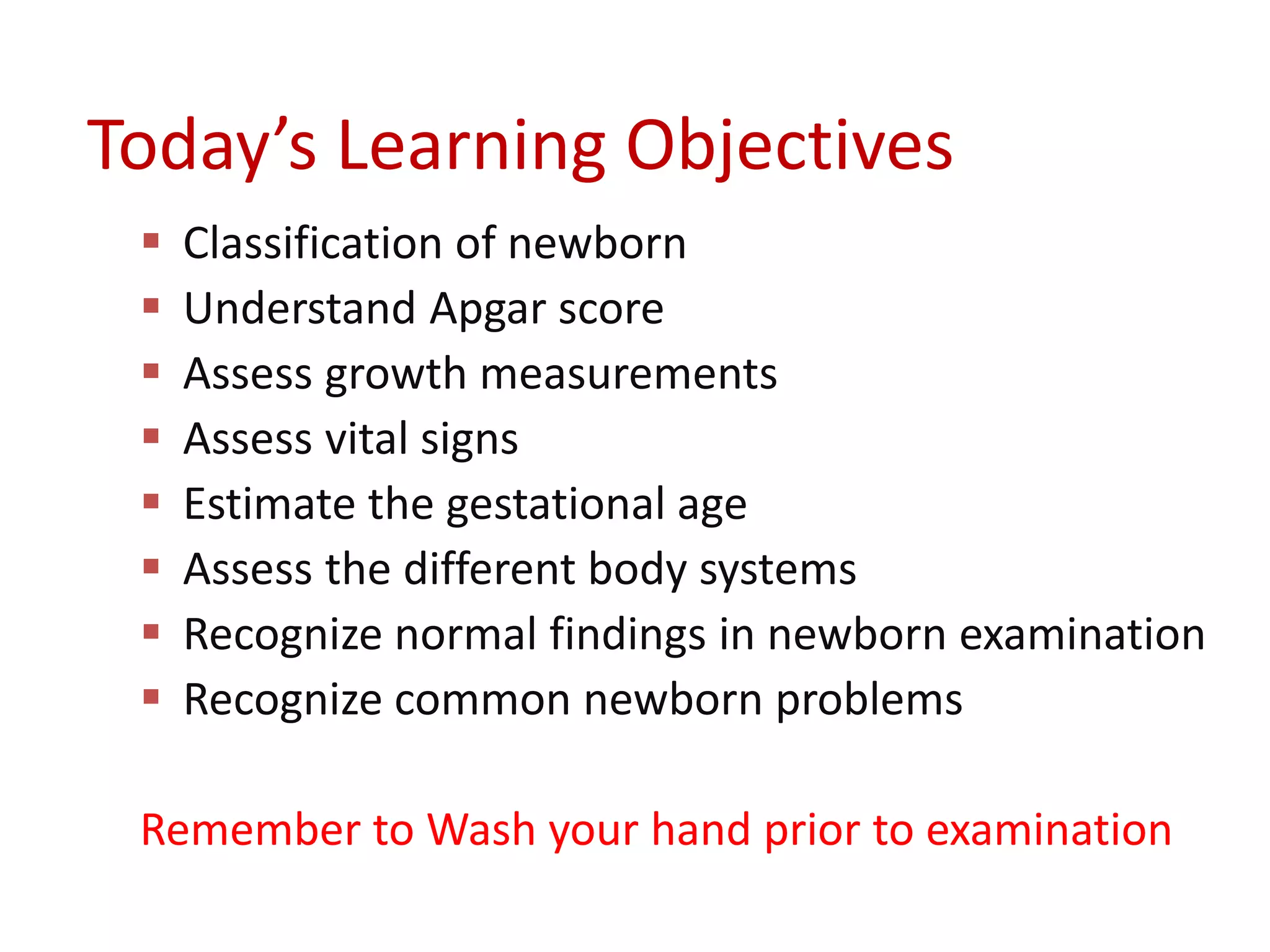 Examination of newborn. | PPTX