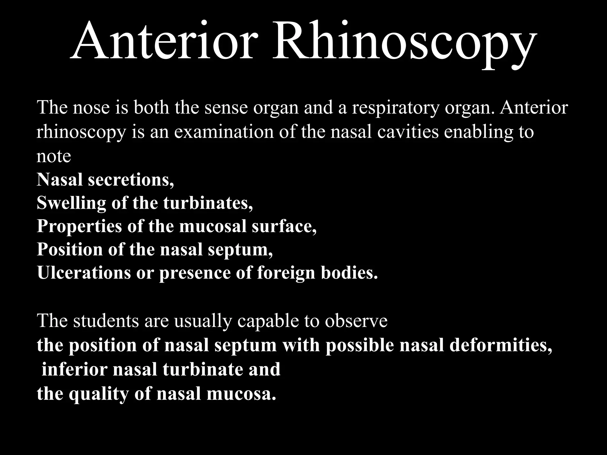 Examination of nose | PPTX
