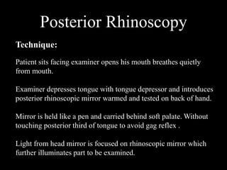 Examination of nose | PPTX