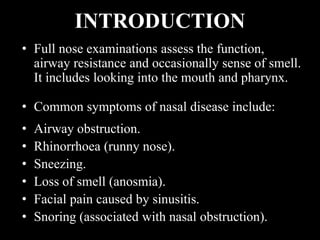 Examination of nose | PPTX
