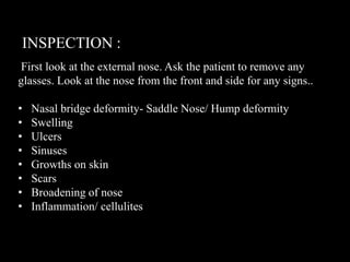 Examination of nose | PPTX