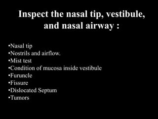 Examination of nose | PPTX