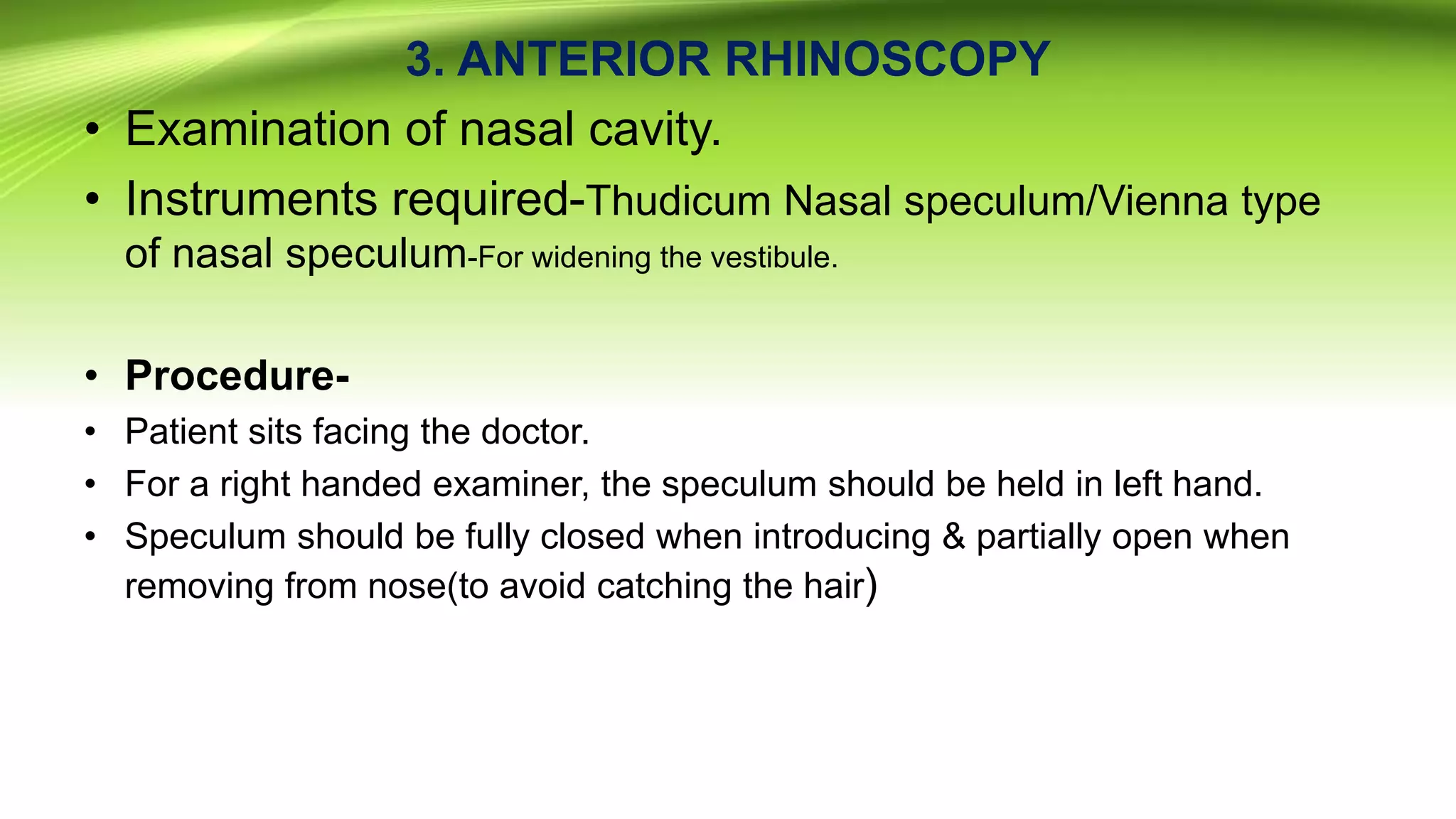 Examination of nose | PPTX
