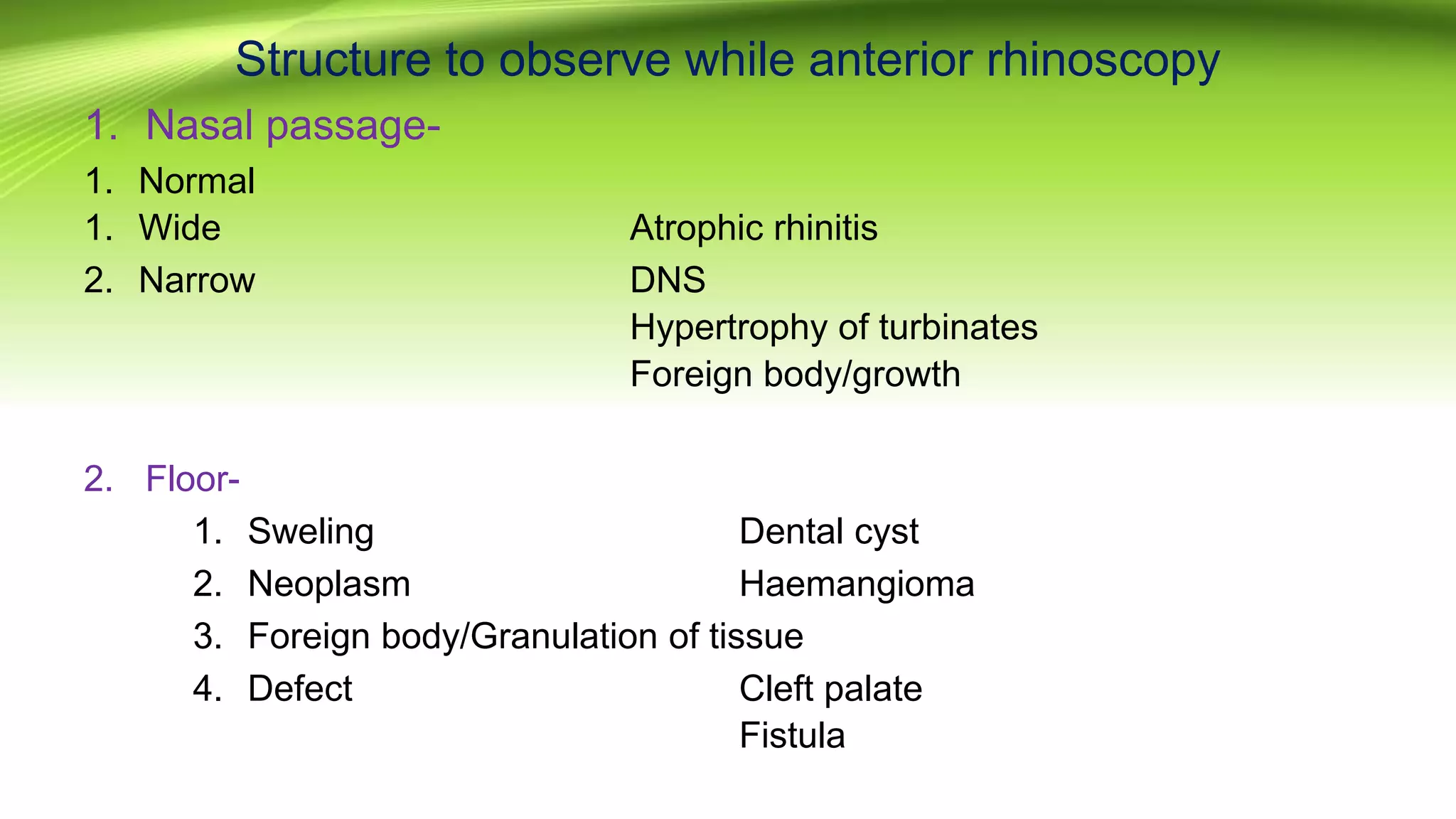 Examination of nose | PPTX