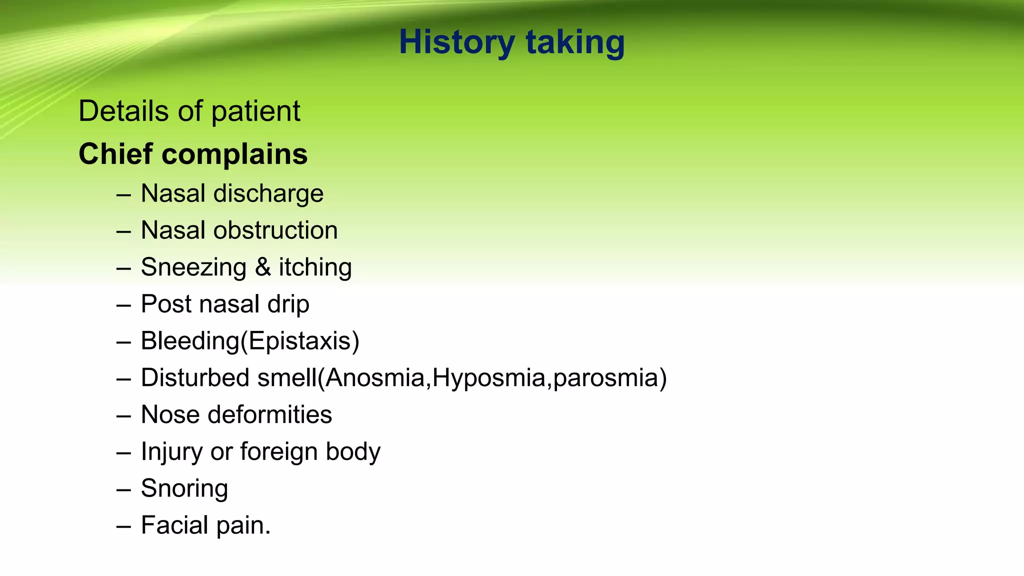 Examination of nose | PPTX