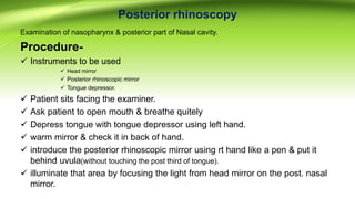 Examination of nose | PPTX