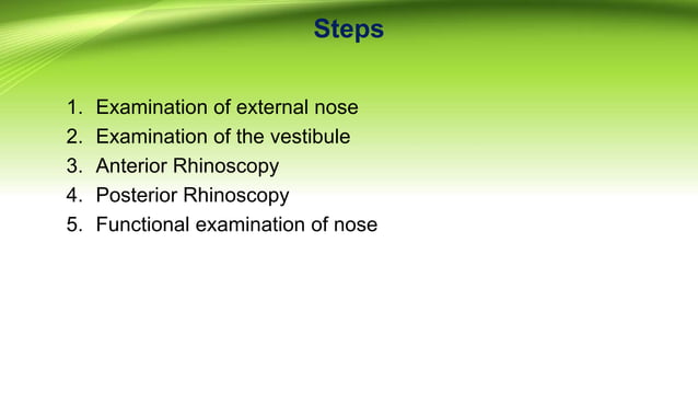 Examination of nose | PPTX