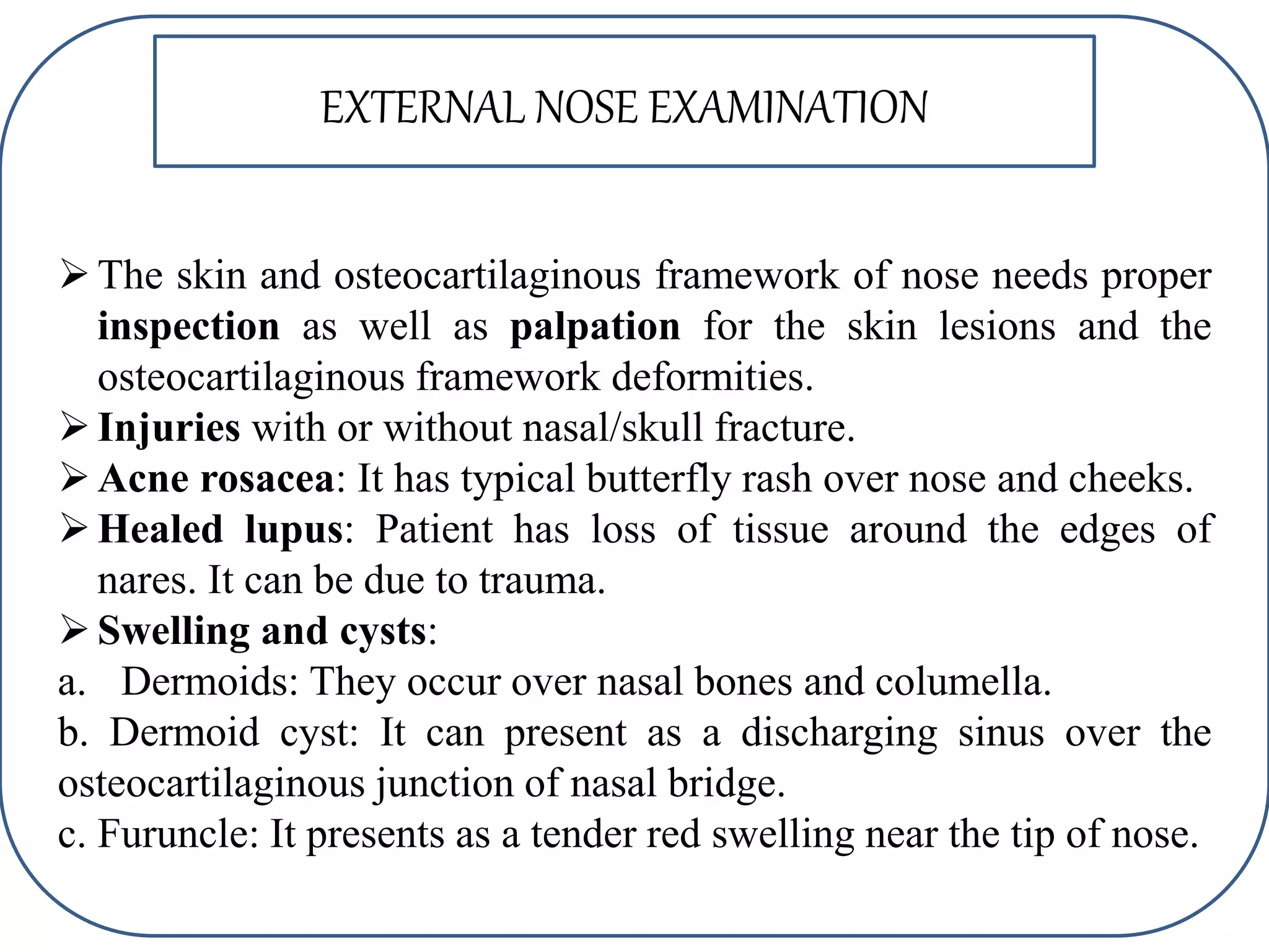 Examination of nose | PPTX
