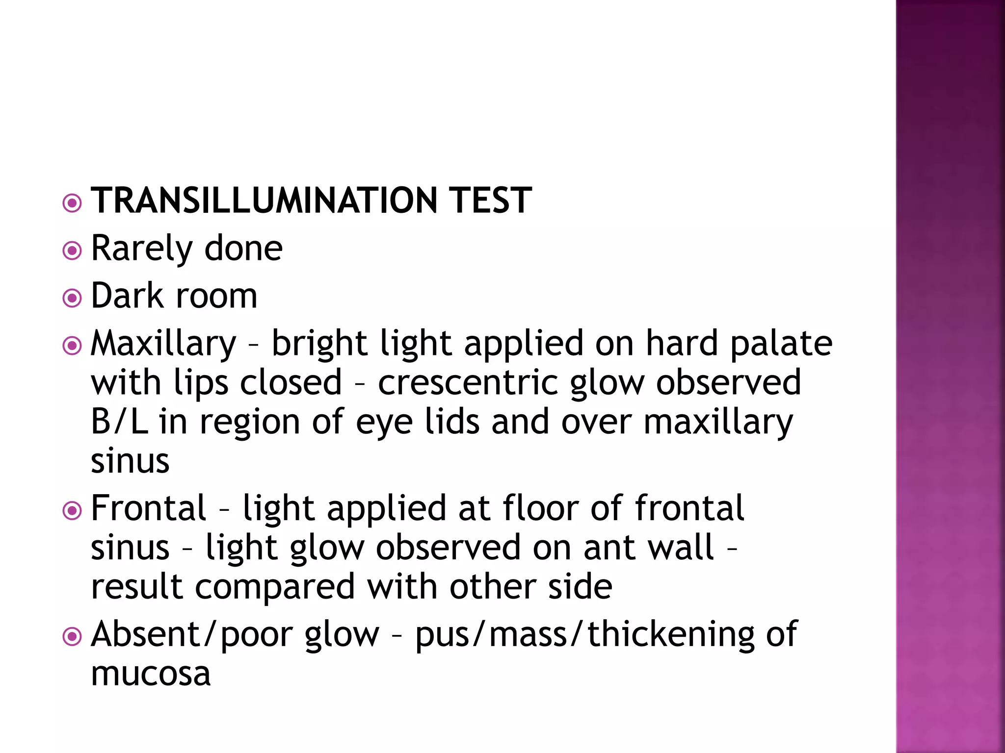 Examination of nose and pns | PPTX