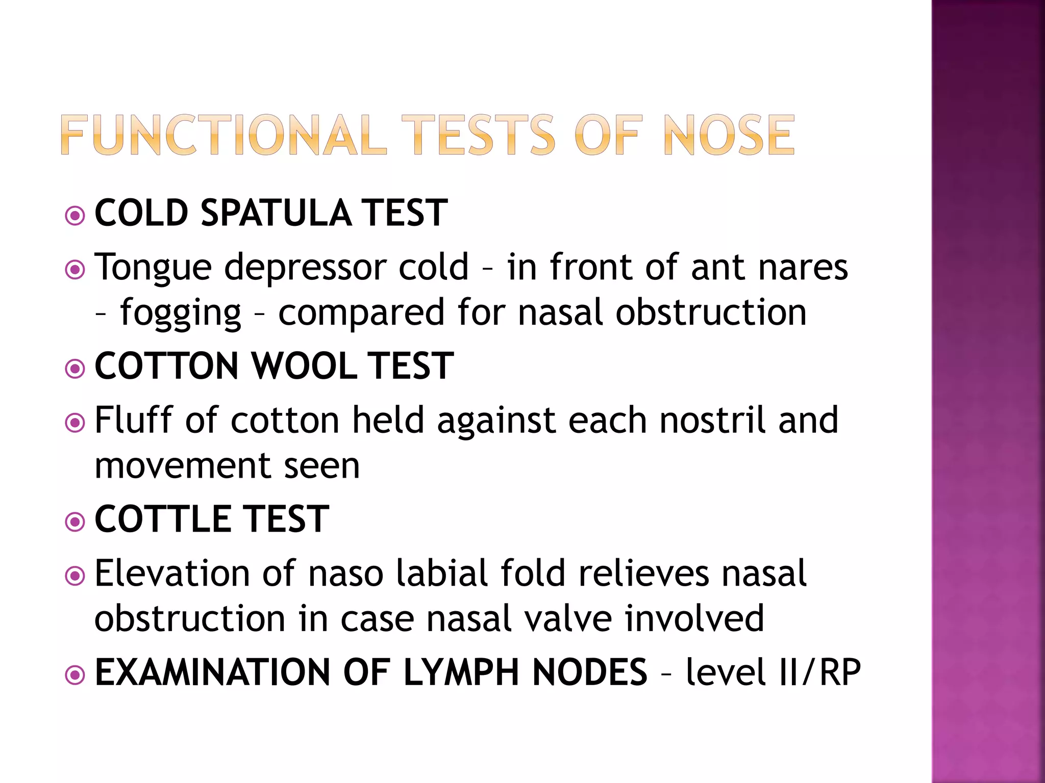 Examination of nose and pns | PPTX