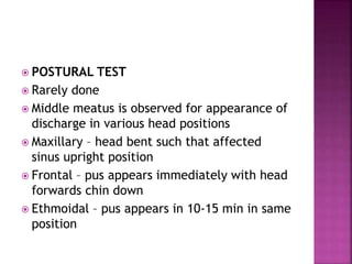 Examination of nose and pns | PPTX
