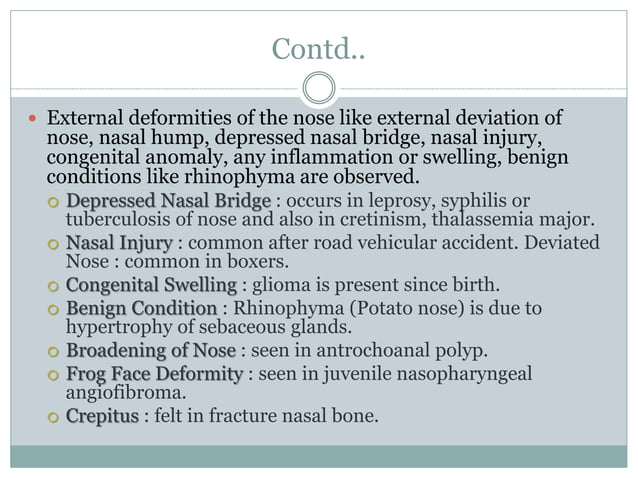 Examination of Nose & Throat Aditi G - Copy.pptx | Ear, Nose and Throat ...
